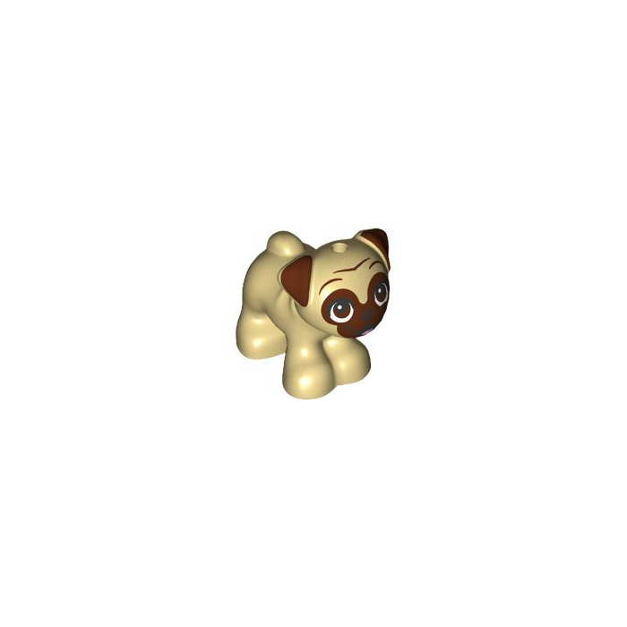 LEGO Tan Dog - Pug with Brown Face and Eyes Looking Up (24111 / 110366 ...