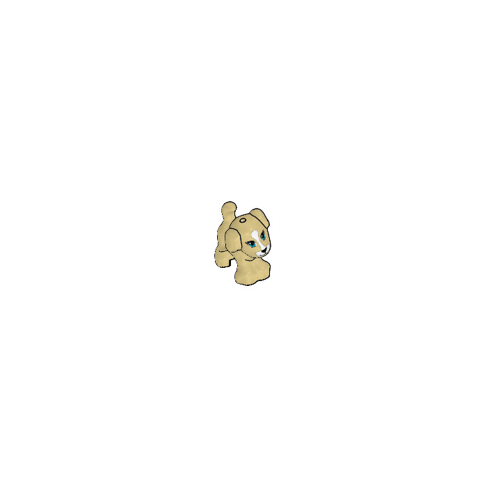 LEGO Tan Dog - Puppy with White Muzzle and Medium Azure Eyes with ...