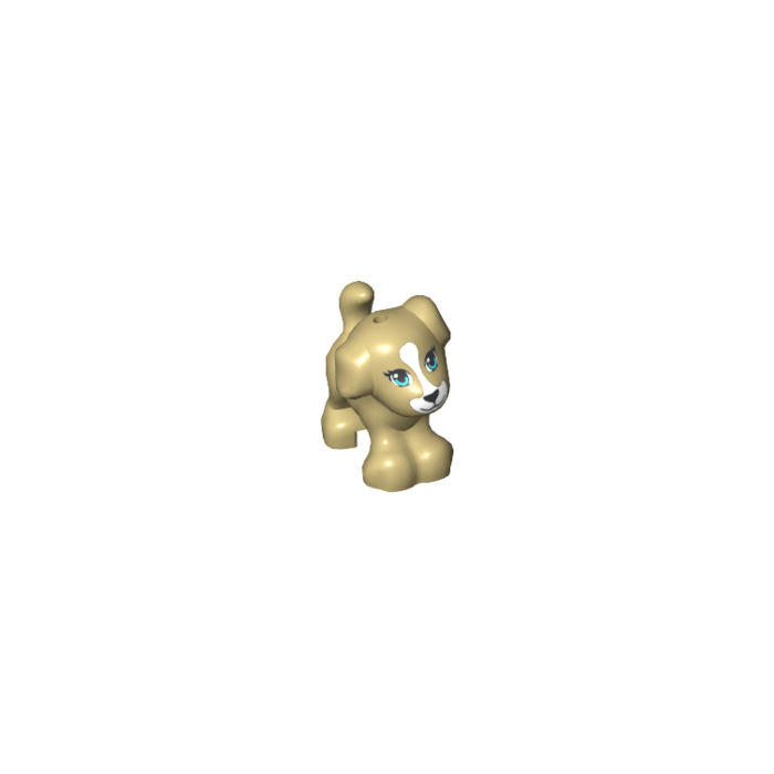 LEGO Tan Dog - Puppy with White Muzzle and Medium Azure Eyes with ...