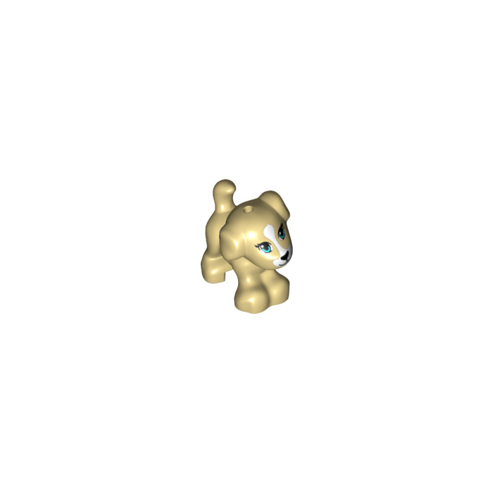 LEGO Tan Dog - Puppy with White Muzzle and Medium Azure Eyes with ...