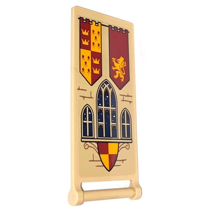 LEGO Tan Flag 7 x 3 with Bar Handle with Gryffindor Flag & Window ...