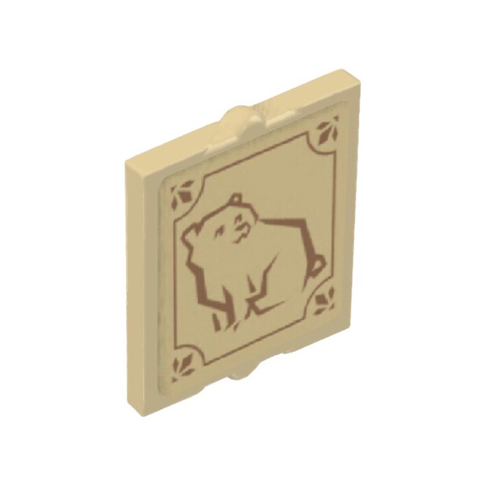 LEGO Tan Glass for Window 1 x 2 x 2 with Bear Carving Sticker (7179 ...