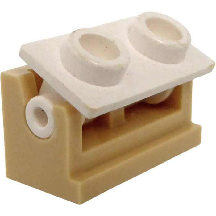 LEGO Tan Hinge Brick 1 x 2 with White Top Plate | Brick Owl - LEGO ...