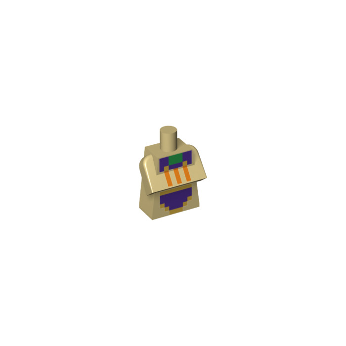 LEGO Tan Minecraft Torso with Desert Cleric Outfit with Orange Lines ...