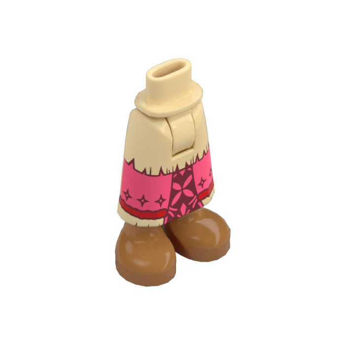 LEGO Minidoll Hip with Long Skirt with Sina Red Stripe with Flowers ...