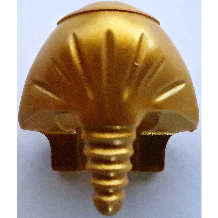 LEGO Tan Mummy Headdress with Dark Blue Stripes on Metallic Gold with ...