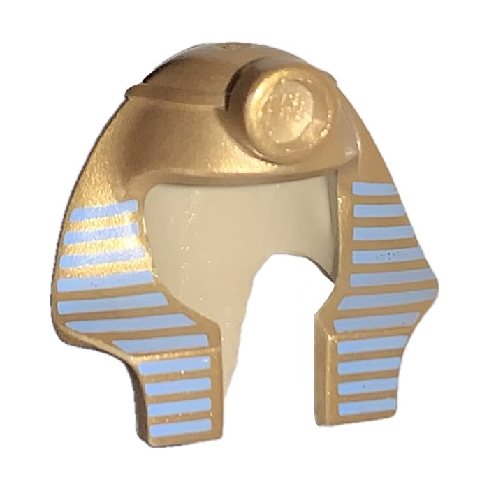 LEGO Mummy Headdress with Medium Blue Stripes on Metallic Gold with ...