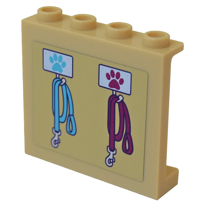 LEGO Tan Panel 1 x 4 x 3 with leashes Sticker with Side Supports (35323 ...