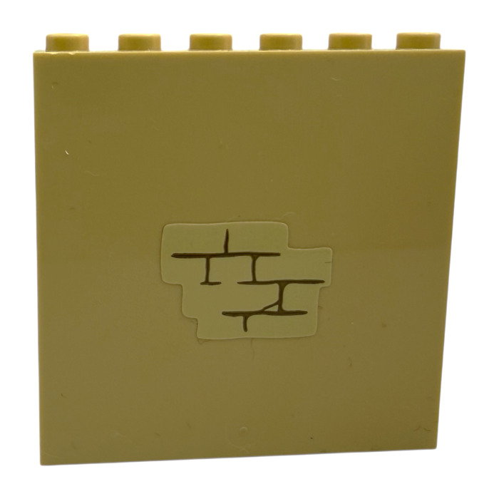 LEGO Panel 1 x 6 x 5 with Brick Wall with Dark Tan Mortar on Tan ...