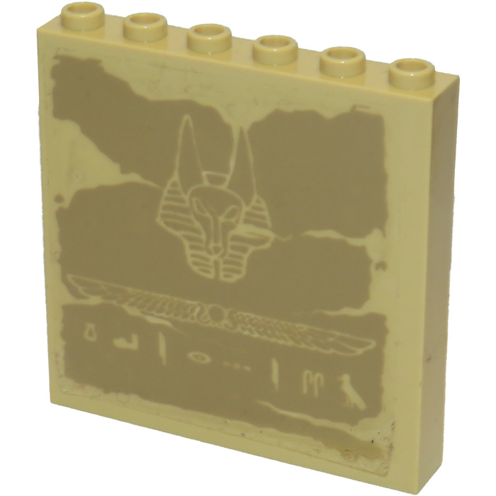 LEGO Tan Panel 1 x 6 x 5 with Hieroglyphics and Anubis Sticker (59349 ...