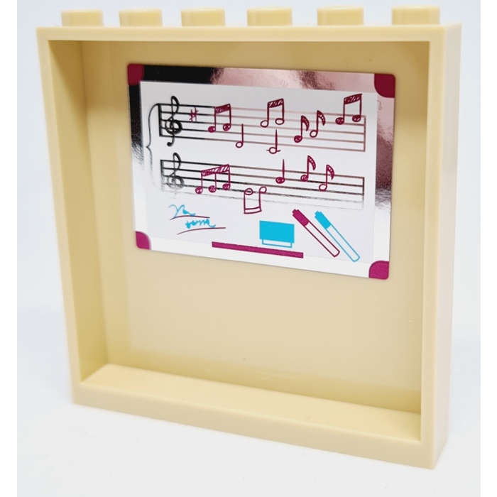LEGO Tan Panel 1 x 6 x 5 with Musical Score and Notes Sticker (59349 ...