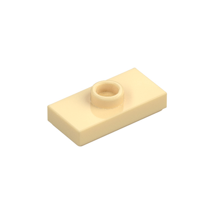LEGO Tan Plate 1 x 2 with 1 Stud (with Groove and Bottom Stud Holder ...