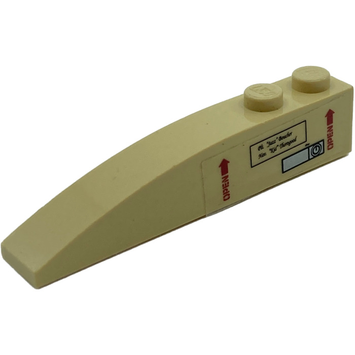 LEGO Tan Slope 1 x 6 Curved with Pilot/Navigator Call Sign and Open ...