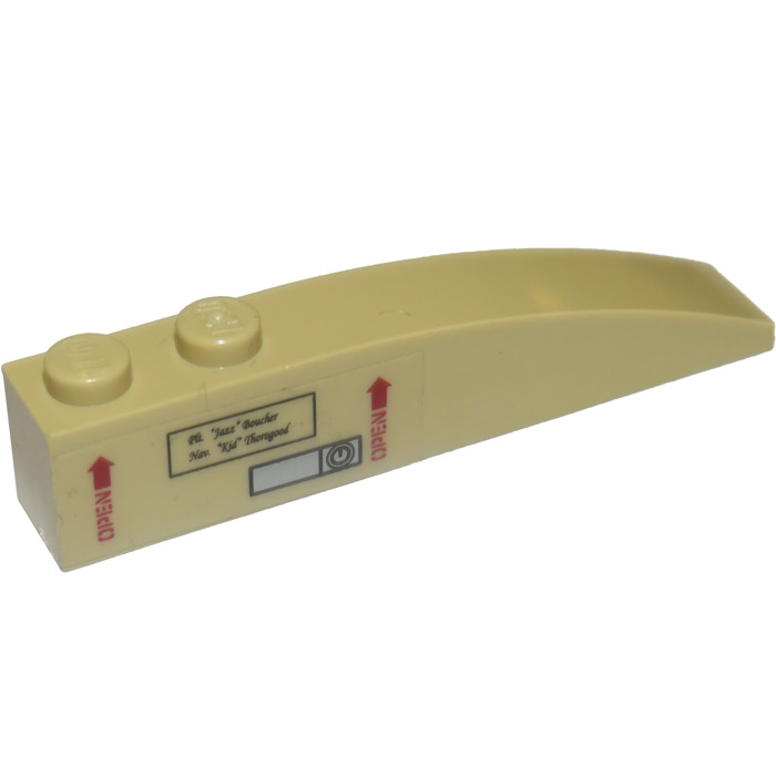LEGO Tan Slope 1 x 6 Curved with Studs with Pilot/Navigator Call Signs ...