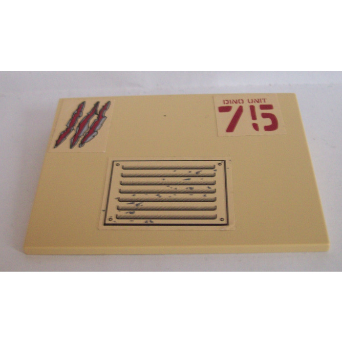 LEGO Tan Slope 6 x 8 (10°) with Dino Unit 75 Sticker (4515) | Brick Owl ...