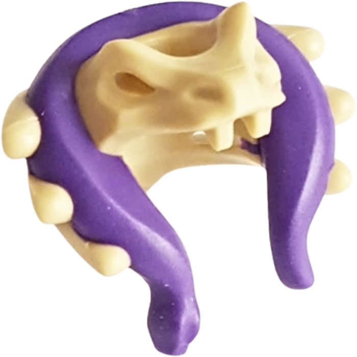 LEGO Tan Snake Skull Helmet with Dark Purple Snake (19044) | Brick Owl