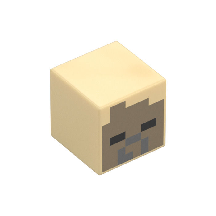 LEGO Tan Square Minifigure Head with Husk Dark Tan Face (19729 / 107707 ...