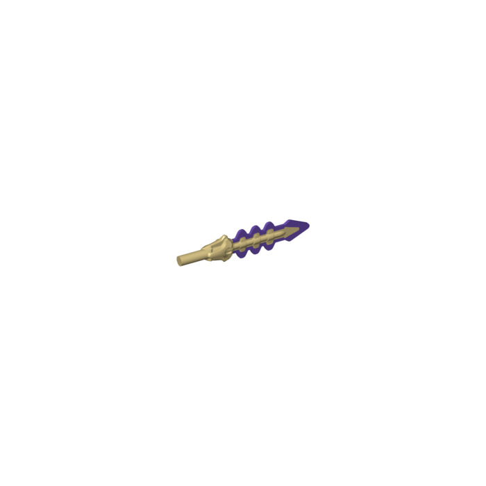 LEGO Tan Sword with Serrated Blade with Dark Purple Edge and Snake ...