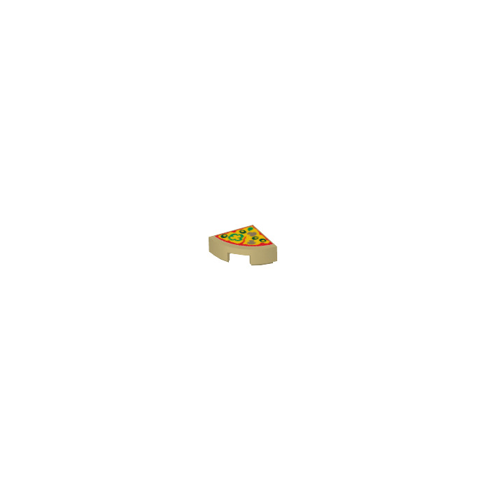 LEGO Tan Tile 1 x 1 Quarter Circle with Pizza Slice with Peppers ...