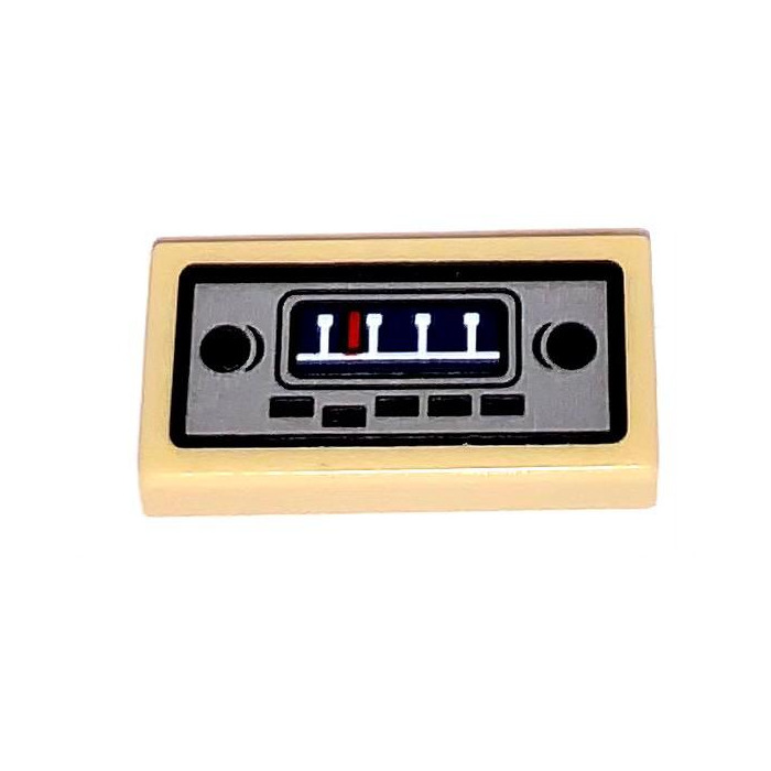 LEGO Tan Tile 1 x 2 with Car Radio Sticker with Groove (3069) | Brick ...