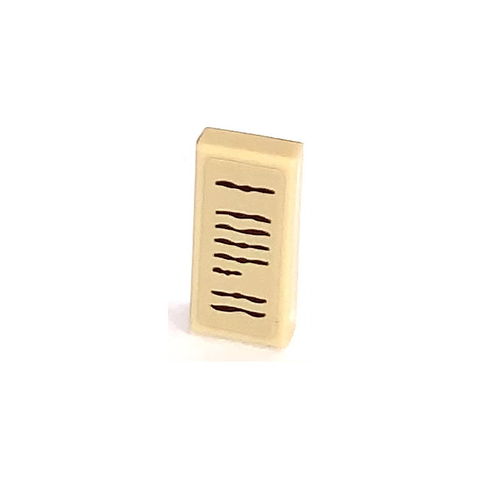 LEGO Tile 1 x 2 with Writing Sticker with Groove (3069) | Brick Owl ...