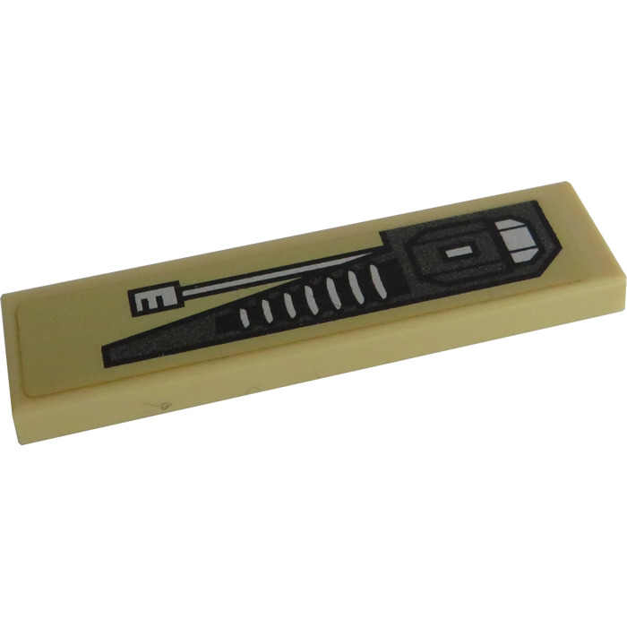 LEGO Tan Tile 1 x 4 with Canon, Half (left) Sticker (2431) | Brick Owl ...