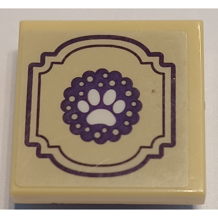 LEGO Tan Tile 2 x 2 Inverted with Paw Print Sticker (11203) | Brick Owl ...