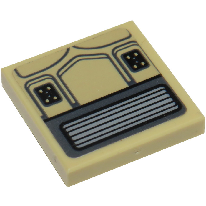 LEGO Tan Tile 2 x 2 Inverted with Seat Cushion and Grille Sticker ...