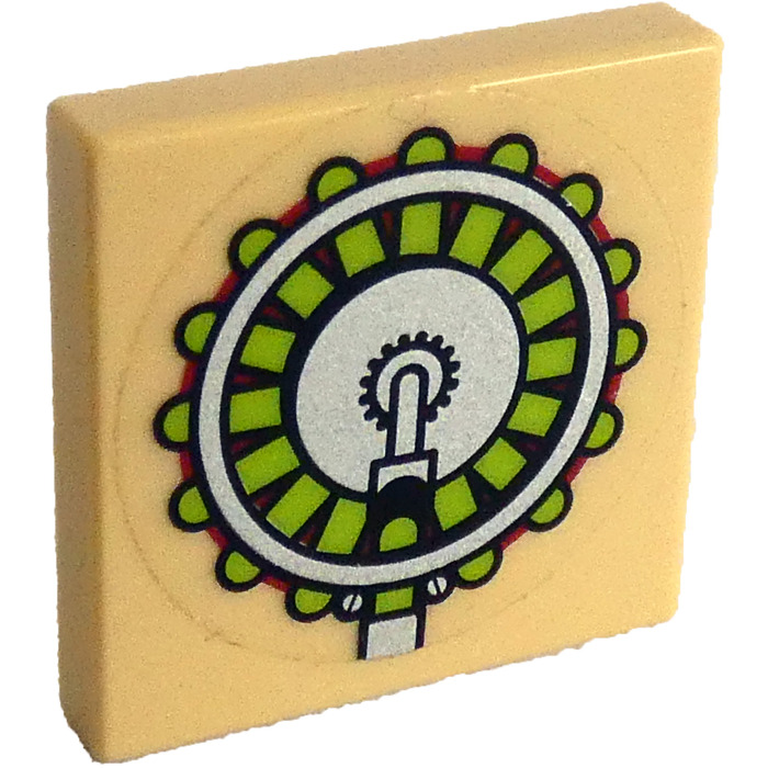 LEGO Tan Tile 2 x 2 with Ammunition Drum Sticker with Groove (3068 ...