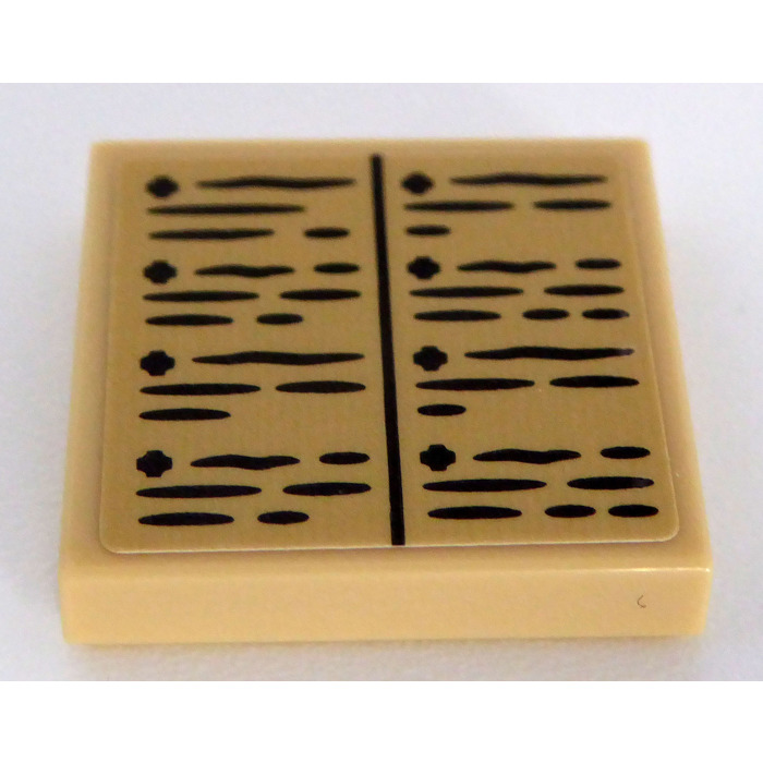 LEGO Tile 2 x 2 with Black Writing Lines Sticker with Groove (3068 ...