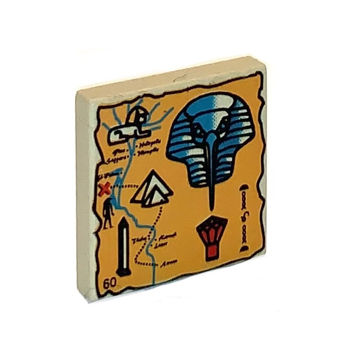 LEGO Tile 2 x 2 with Hieroglyphs and Map with Groove (3068 / 83161 ...