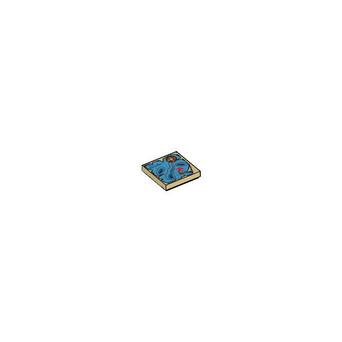 LEGO Tan Tile 2 x 2 with Nautical Map with Groove (3068 / 90816 ...