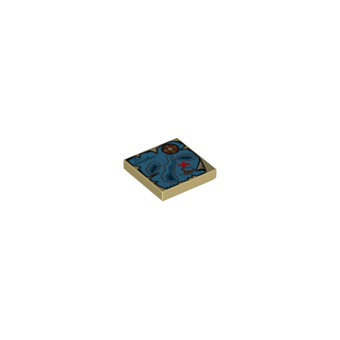 LEGO Tan Tile 2 x 2 with Nautical Map with Groove (3068 / 90816 ...