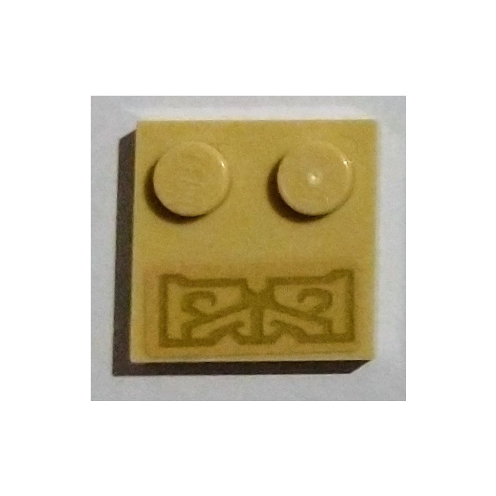 LEGO Tile 2 x 2 with Studs on Edge with Gold pattern Sticker | Brick ...