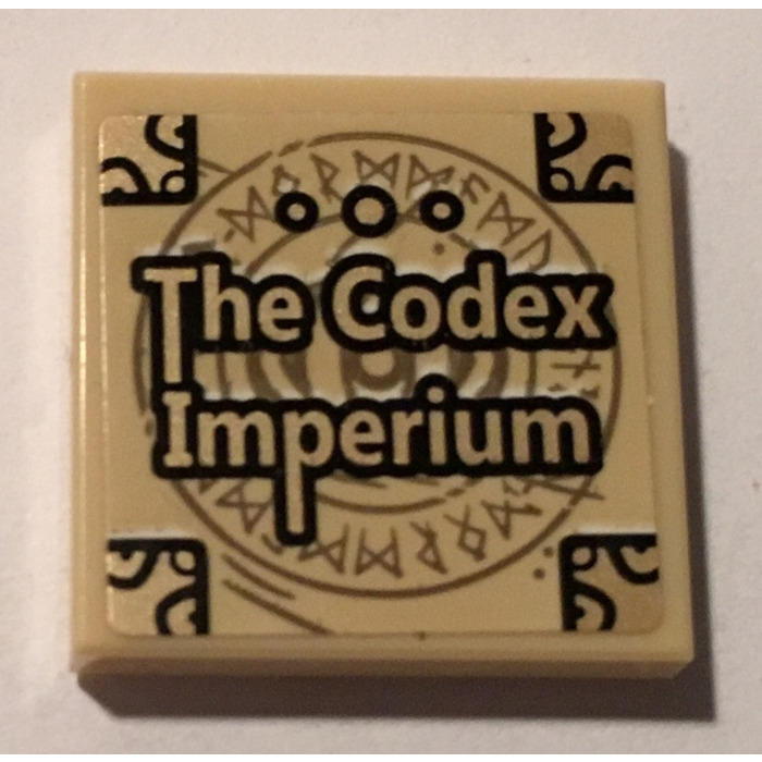 LEGO Tan Tile 2 x 2 with 'The Codex Imperium' Book Cover Sticker with ...