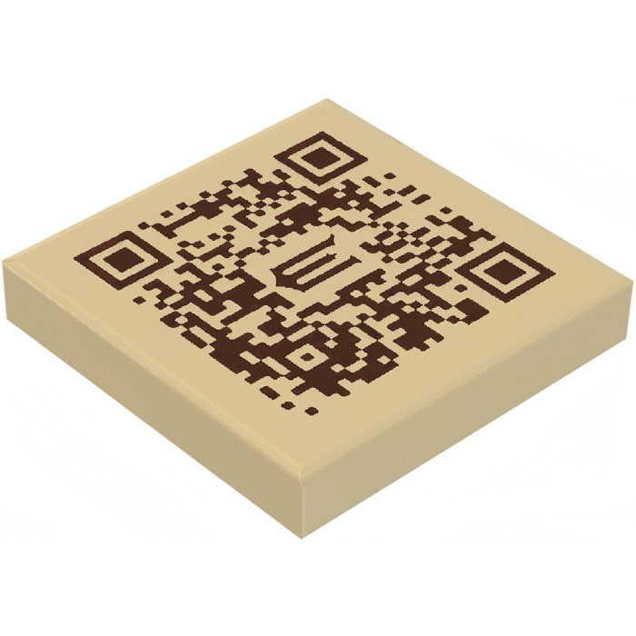 LEGO Tan Tile 2 x 2 with Wizard QR Code Sticker with Groove (3068 ...