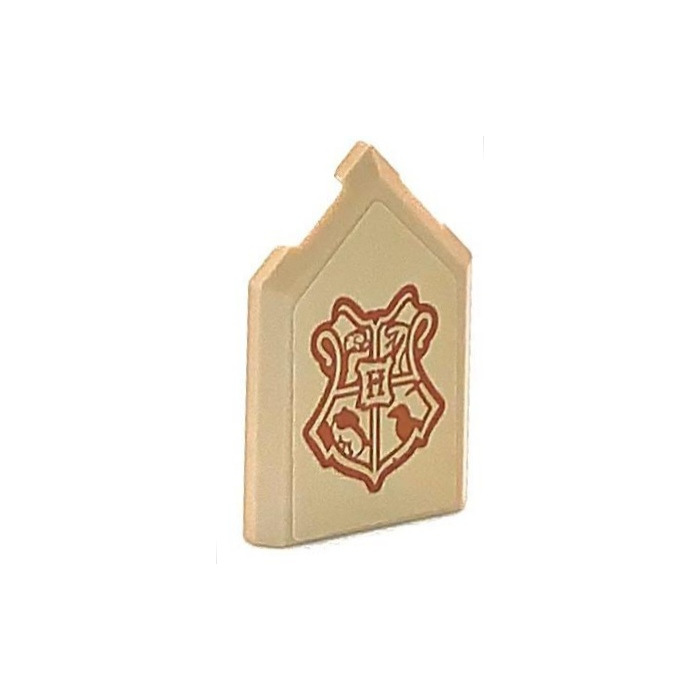 LEGO Tan Tile 2 x 3 Pentagonal with Hogwarts Emblem Sticker (22385 ...