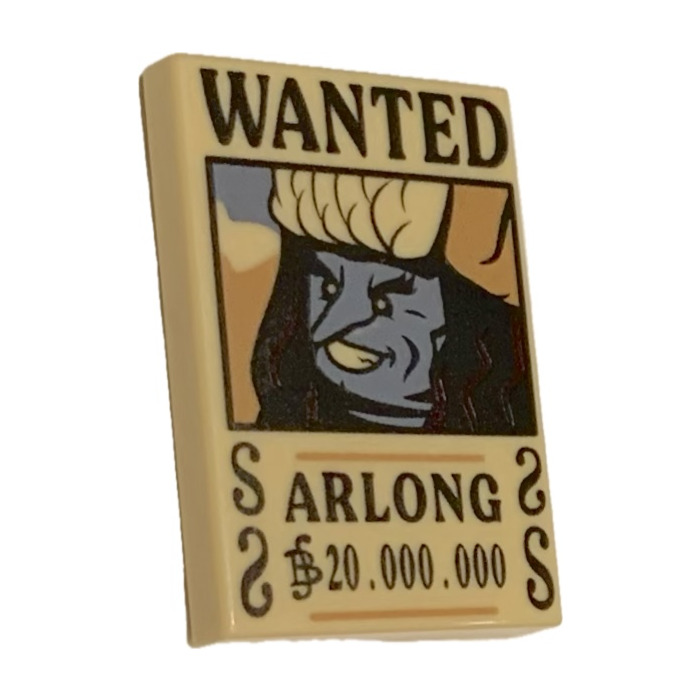 LEGO Tile 2 x 3 with Arlong Wanted Poster 20.000.000 Berry (26603 ...