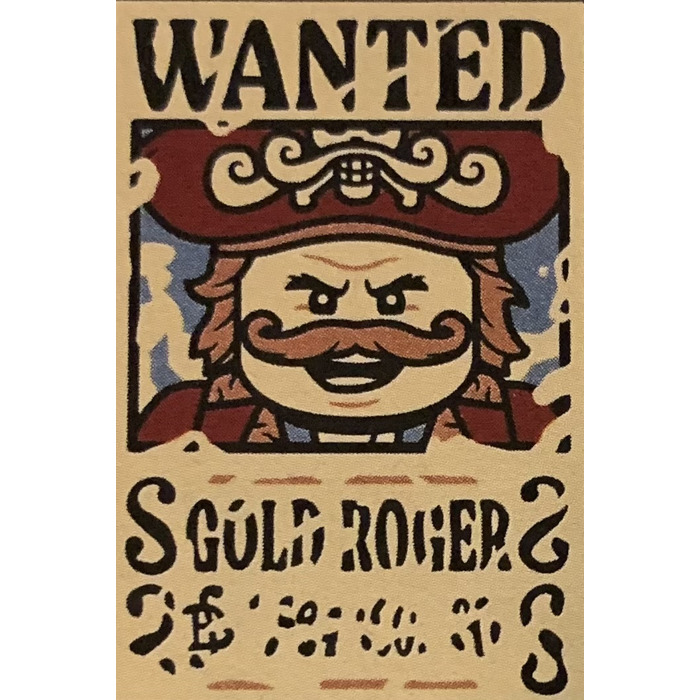 LEGO Tan Tile 2 x 3 with GOLD ROGER Wanted Poster (26603) | Brick Owl ...