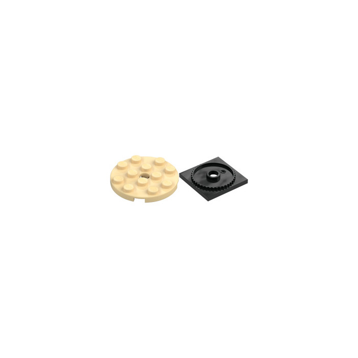 LEGO Tan Turntable 4 x 4 x 0.667 with Black Locking Base | Brick Owl ...
