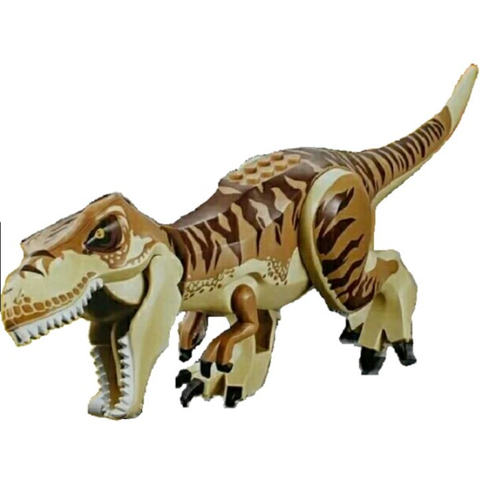 LEGO Tan Tyrannosaurus rex with Medium Dark Flesh Top with Dark Brown ...
