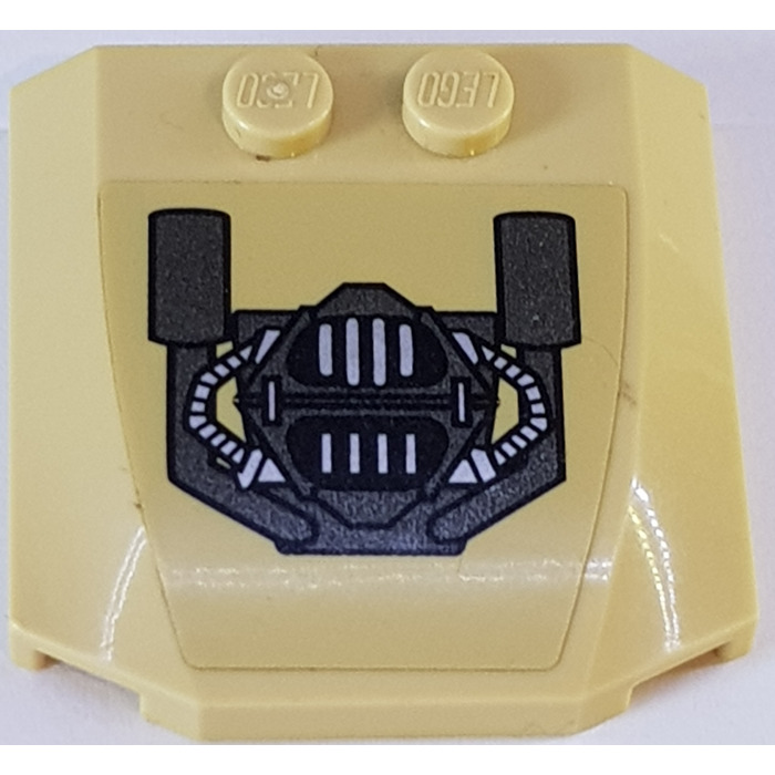 LEGO Tan Wedge 4 x 4 Curved with Mechanical Pattern 76001 Sticker ...