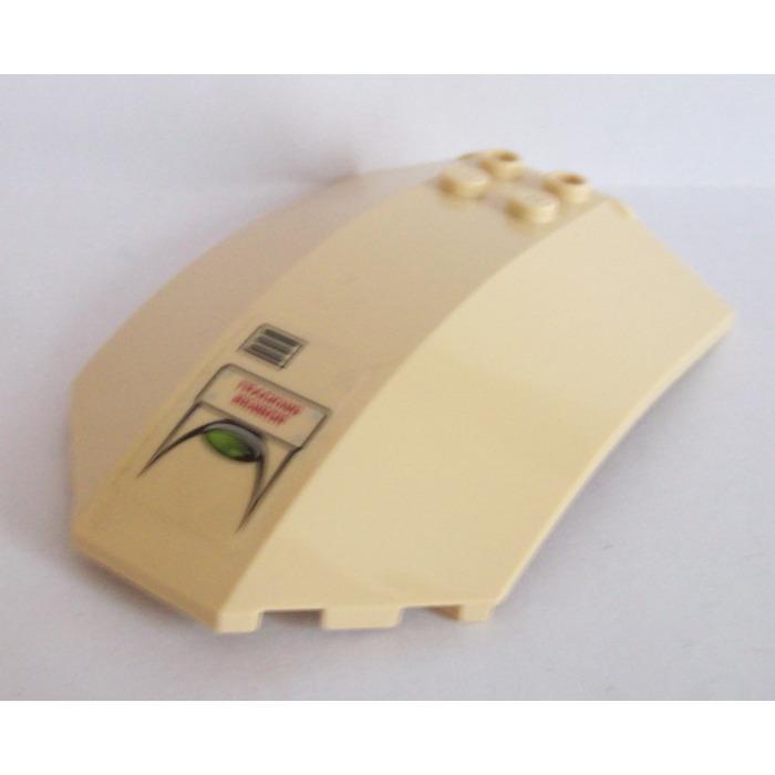 LEGO Tan Windscreen 6 x 8 x 2 Curved with Tracking Sensor Sticker ...