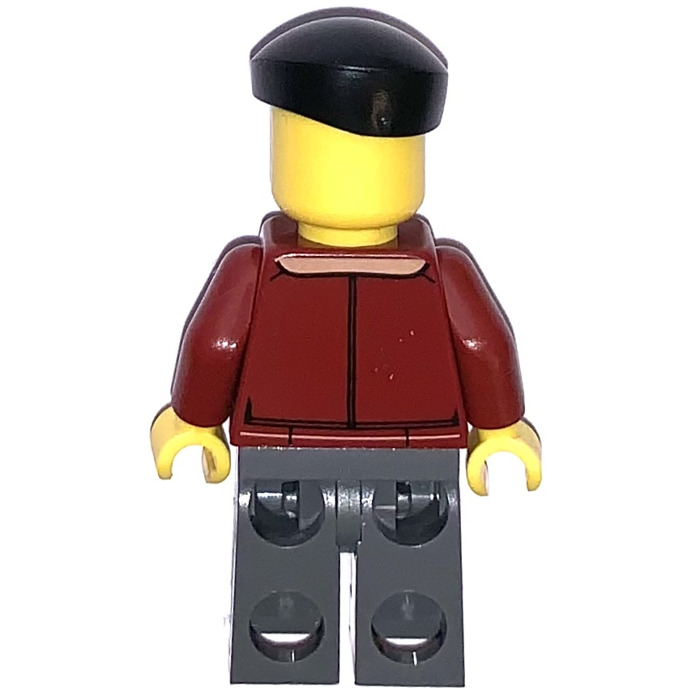 LEGO Taxi Driver with Dark Red Jacket and Black Beret Minifigure ...