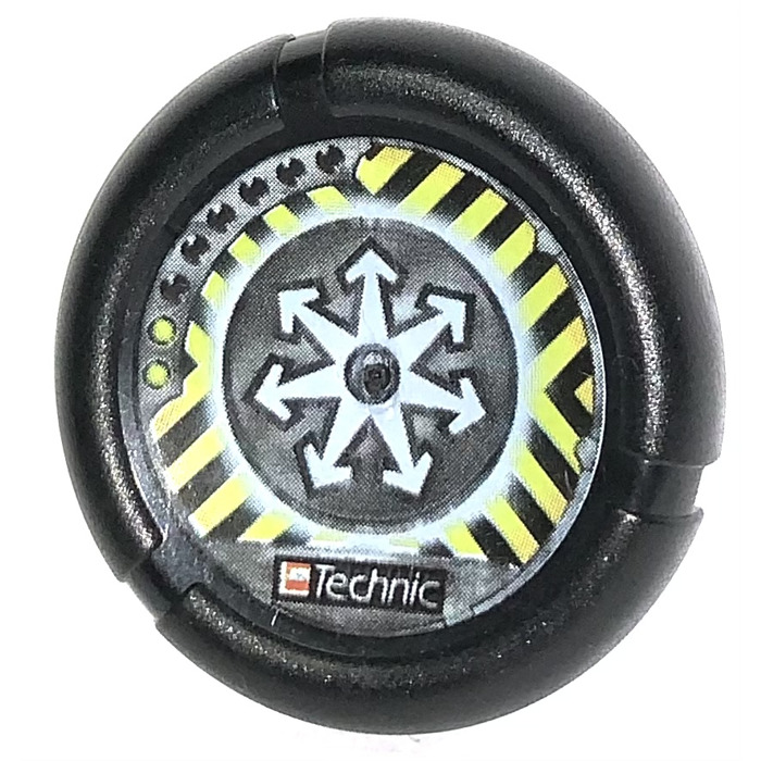 LEGO Technic Bionicle Weapon Throwing Disc with White Arrows and Yellow ...