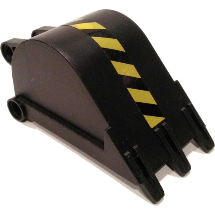 LEGO Technic Excavator Bucket 4 x 4 x 9 with Yellow Hazard Stripes ...