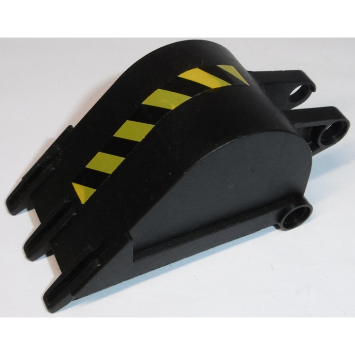 LEGO Technic Excavator Bucket 4 x 4 x 9 with Yellow Hazard Stripes ...