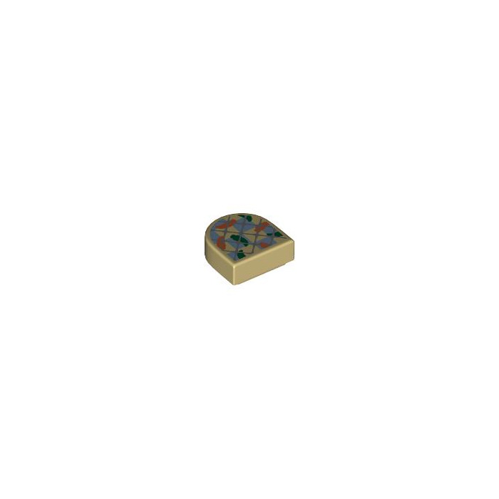 LEGO Tile 1 x 1 Half Oval with Oven Mitt with Chili Peppers and ...