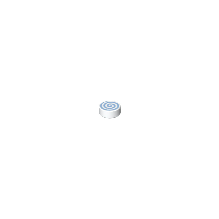 LEGO Tile 1 x 1 Round with Bright Light Blue Swirl (35380 / 82804 ...