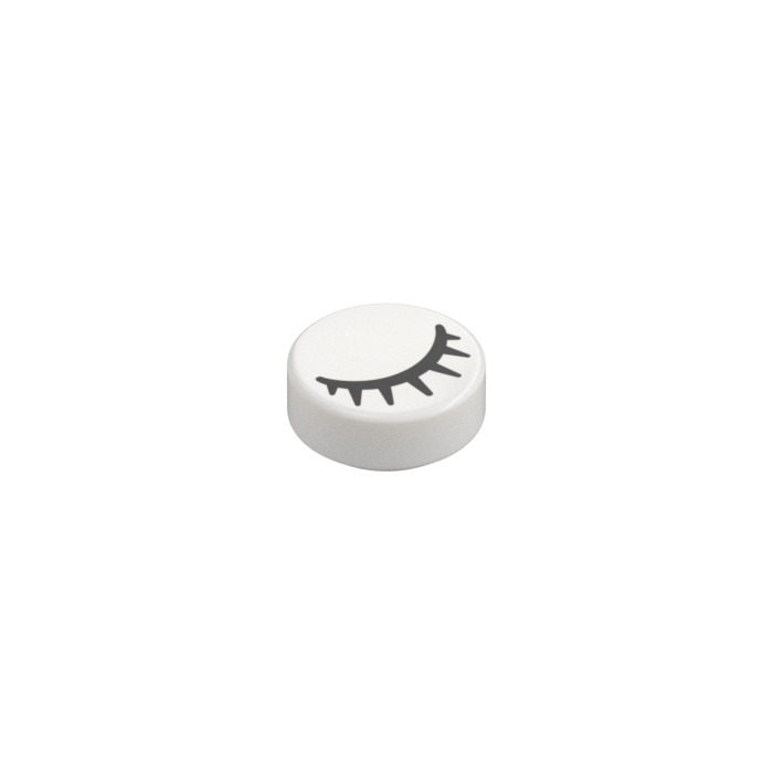 LEGO Tile 1 x 1 Round with Closed Eye and Lashes (19241 / 98138 ...